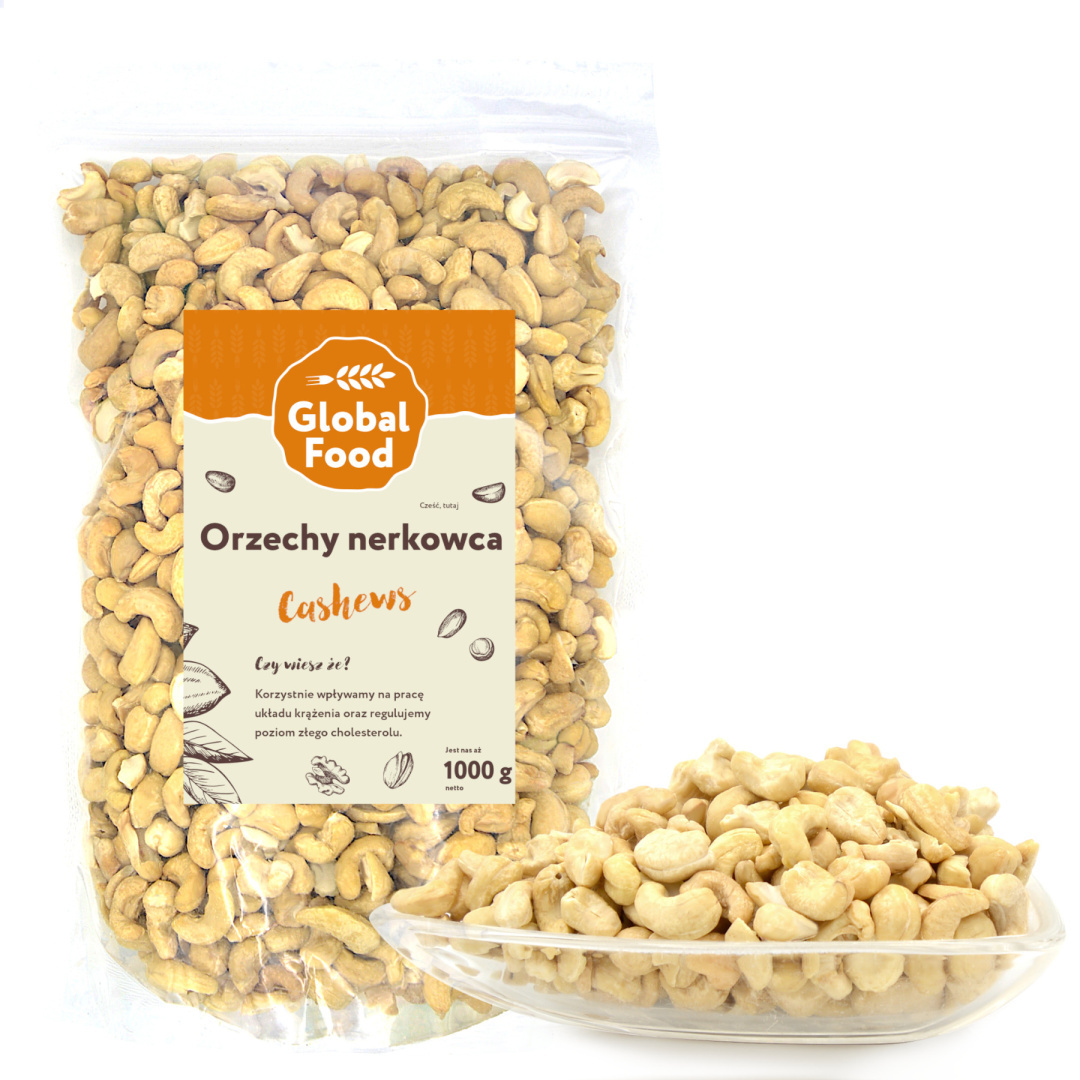 ORZECHY NERKOWCA CAŁE 1kg - Global Food